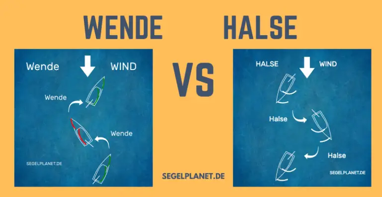 Was ist der Unterschied zw. Wende und Halse beim Segeln?